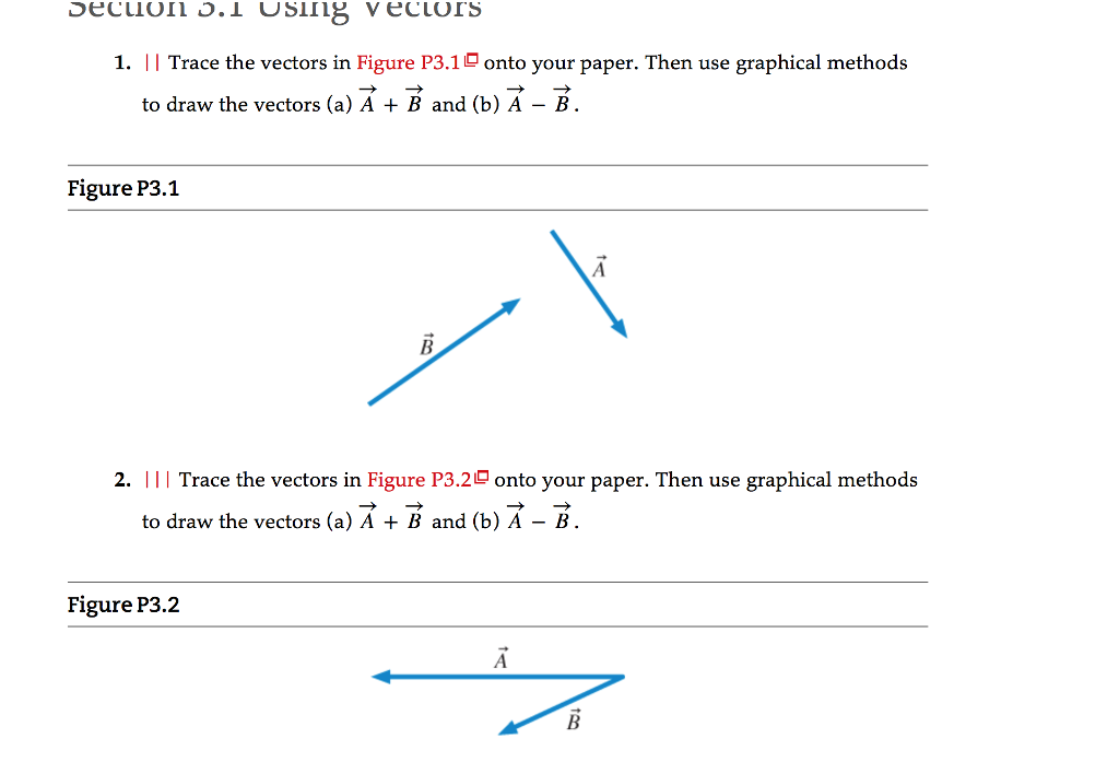 Solved 1. Trace the vectors in Figure P3.1onto your paper. | Chegg.com