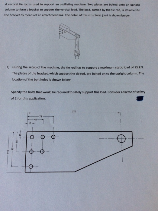 Solved A vertical tie rod is used to support an oscillating | Chegg.com