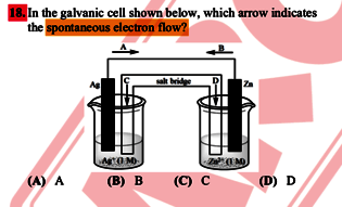 Solved In the galvanic cell shown below, which arrow | Chegg.com
