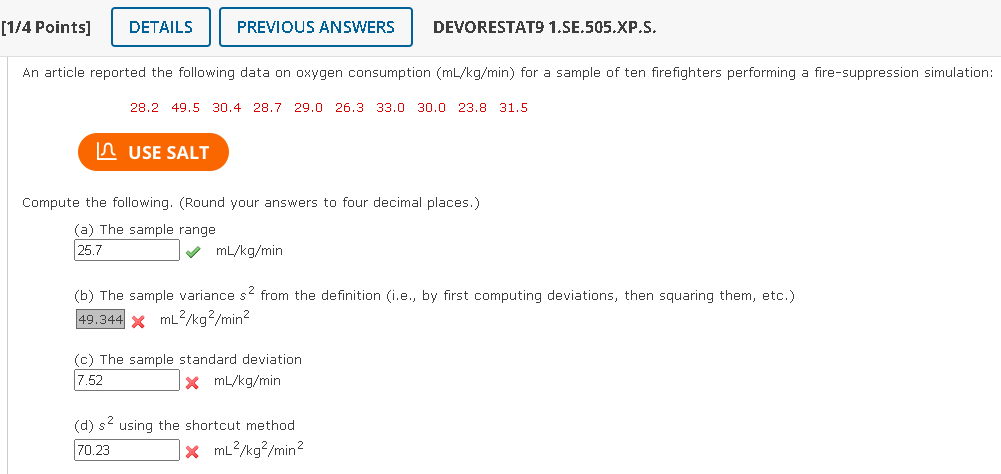 Solved An article reported the following data on oxygen | Chegg.com