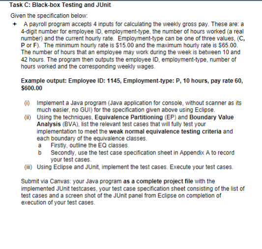Solved iven the specification below: A payroll program | Chegg.com