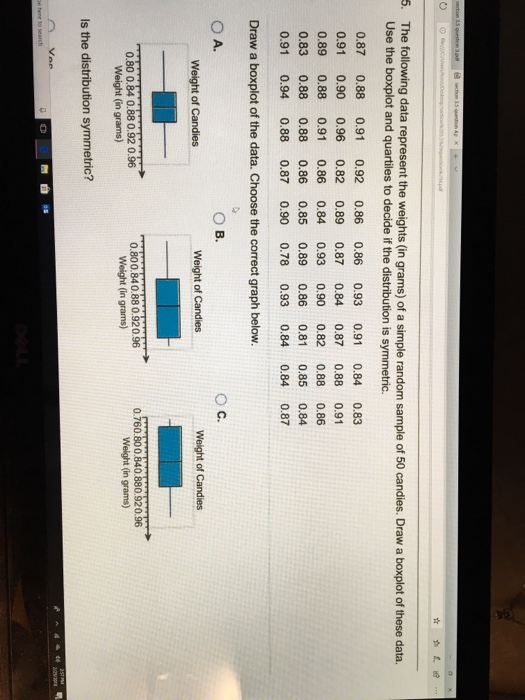 Solved 5. The following data represent the weights (in | Chegg.com
