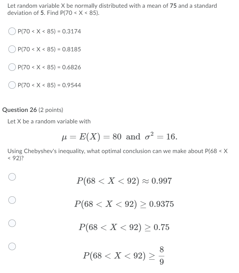 Solved Let Random Variable X Be Normally Distributed With A