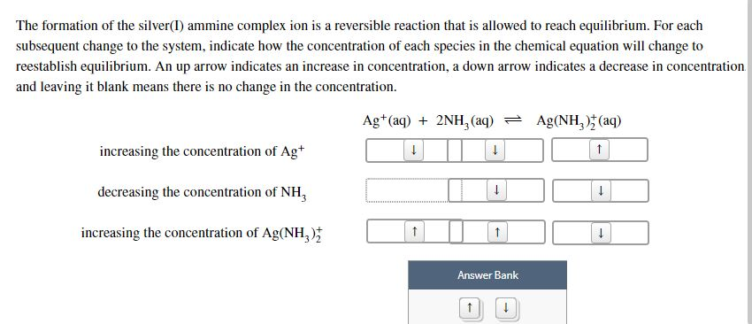 Solved The formation of the silver(I) ammine complex ion is | Chegg.com
