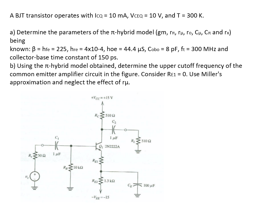 Solved A BJT transistor operates with IcQ = 10 mA, VCEQ = 10 | Chegg.com