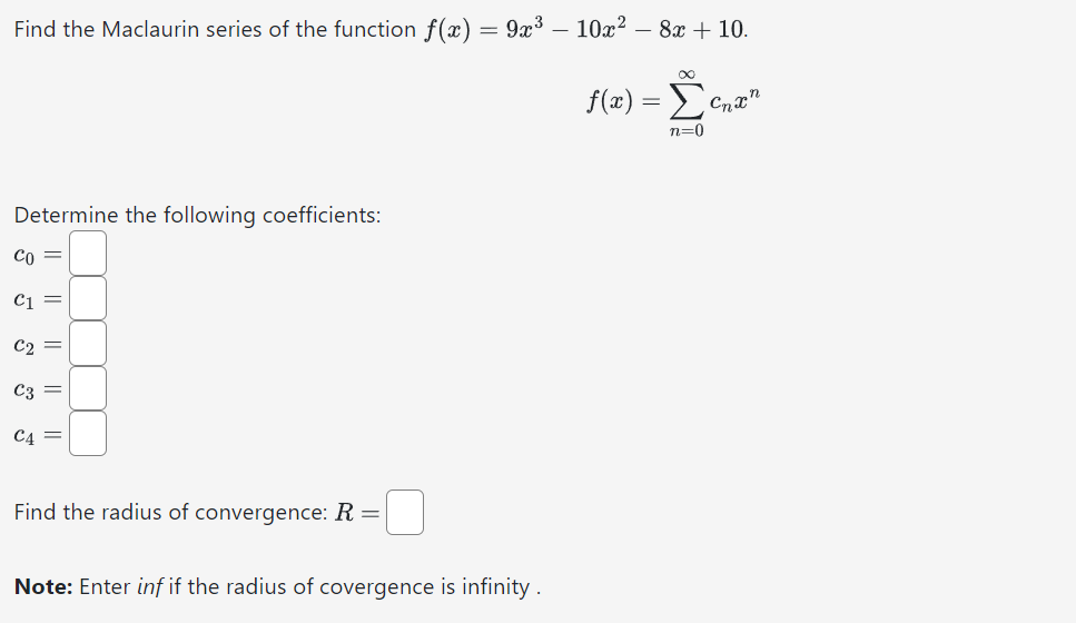Solved Find the Maclaurin series of the function | Chegg.com