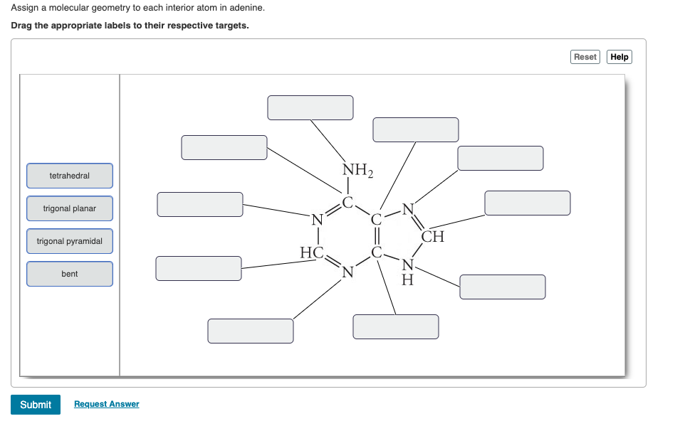 Solved Assign a molecular geometry to each interior atom in | Chegg.com