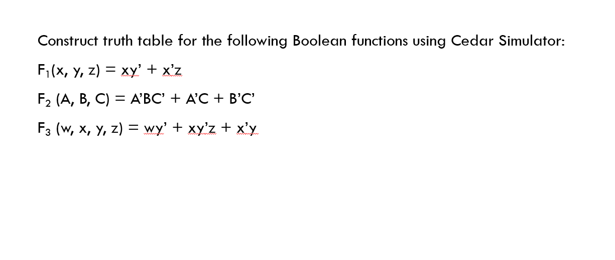 Solved Construct Truth Table For The Following Boolean