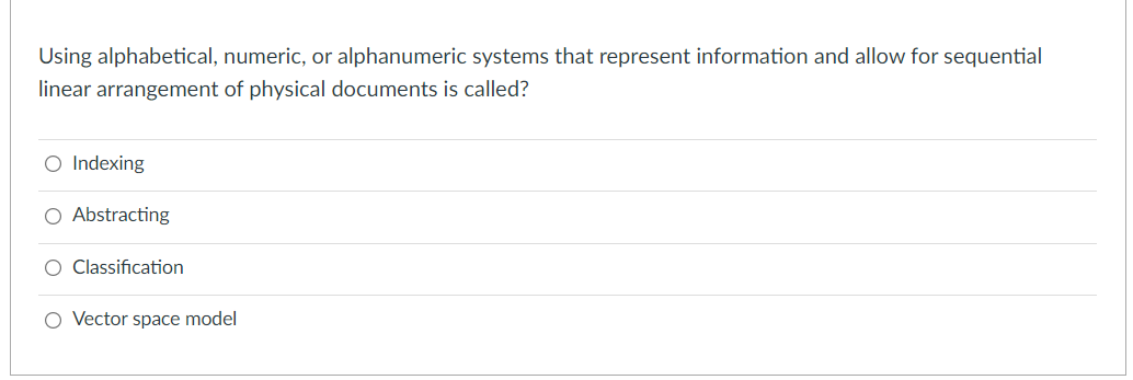Solved Using alphabetical, numeric, or alphanumeric systems | Chegg.com