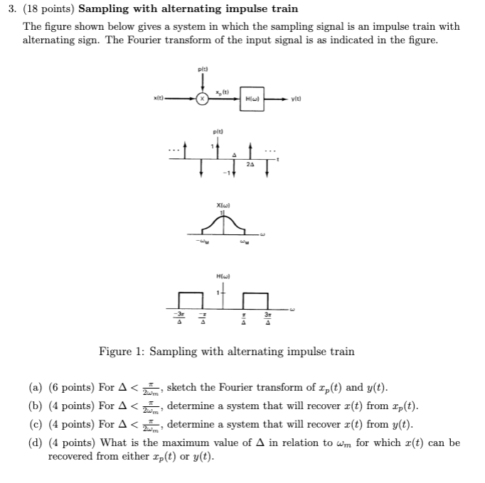 Solved 3. (18 points) Sampling with alternating impulse | Chegg.com