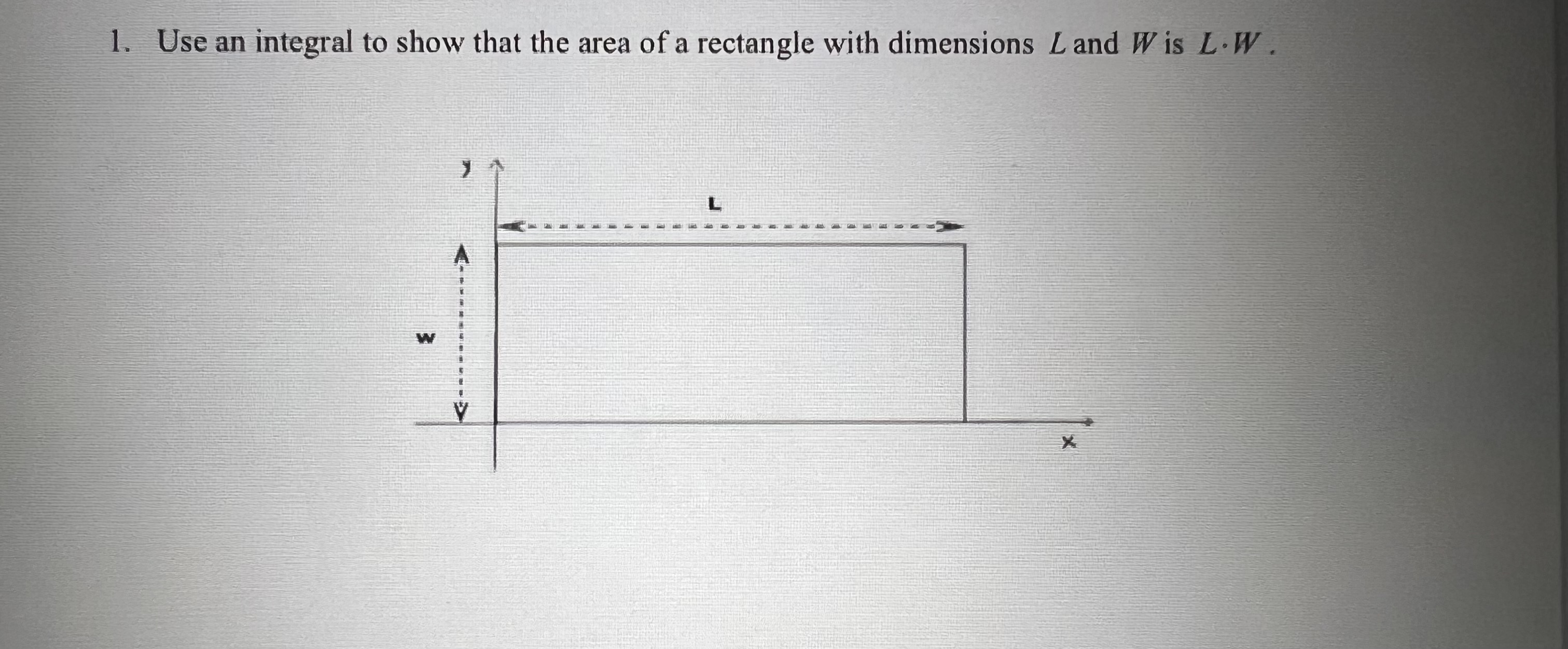 Solved Use an integral to show that the area of a rectangle | Chegg.com