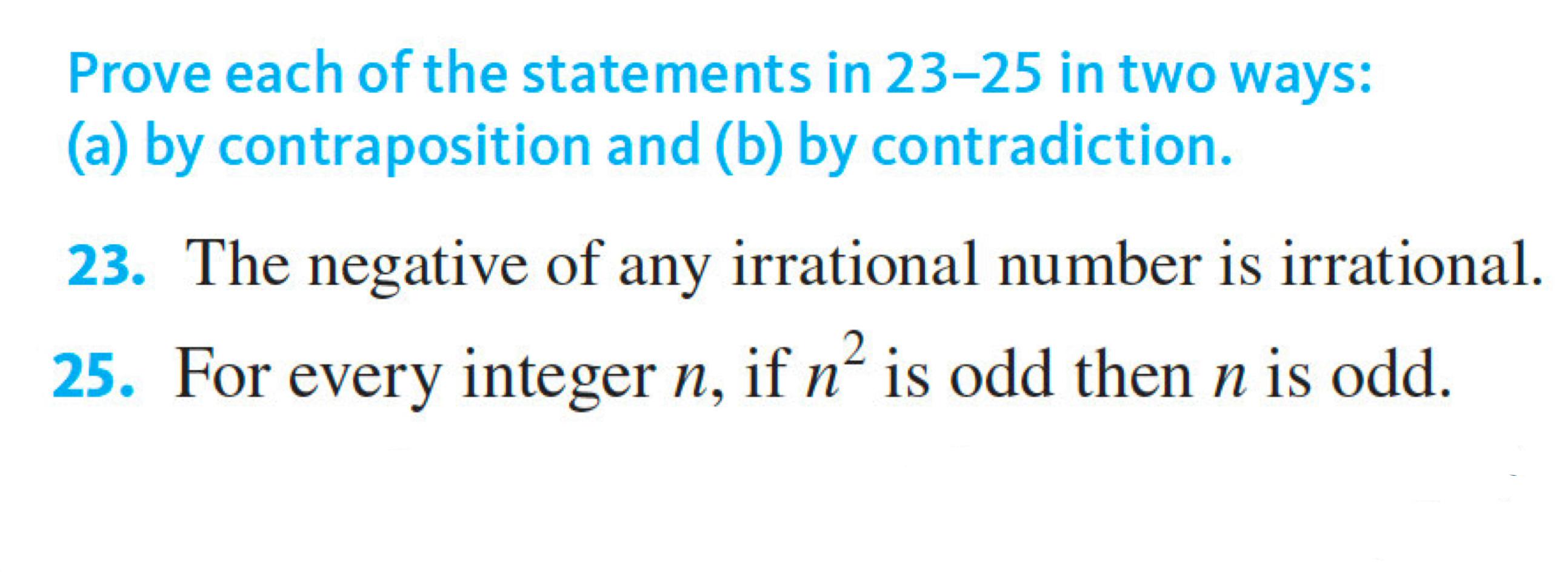 Solved Prove each of the statements in 23-25 in two ways: | Chegg.com