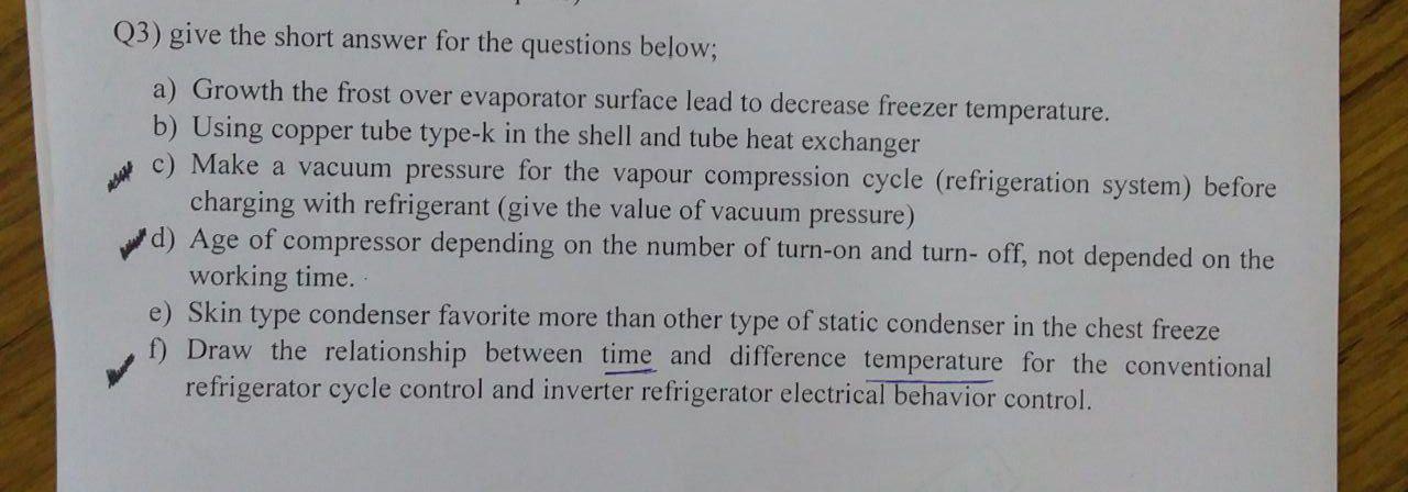 Solved Q3) give the short answer for the questions below; a) | Chegg.com