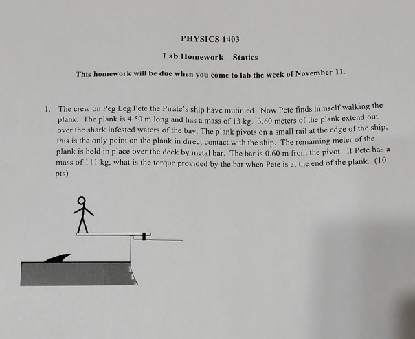 Solved PHYSICS 1403 Lab Homework - Statics This homework | Chegg.com