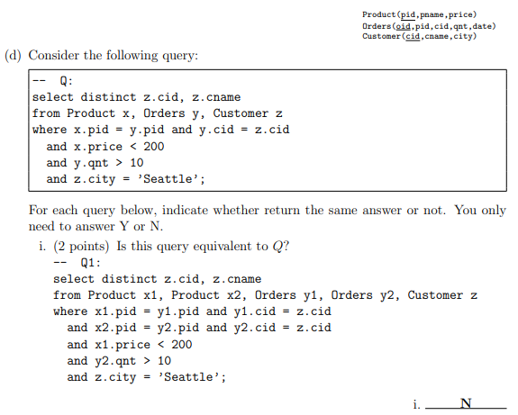 Solved For the given SQL question, could you please clearly | Chegg.com