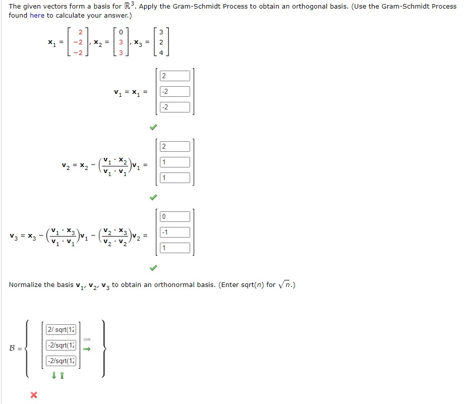 Solved The given vectors form a basis for \\( | Chegg.com