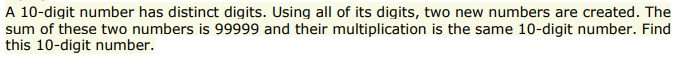 Solved A 10-digit number has distinct digits. Using all of | Chegg.com