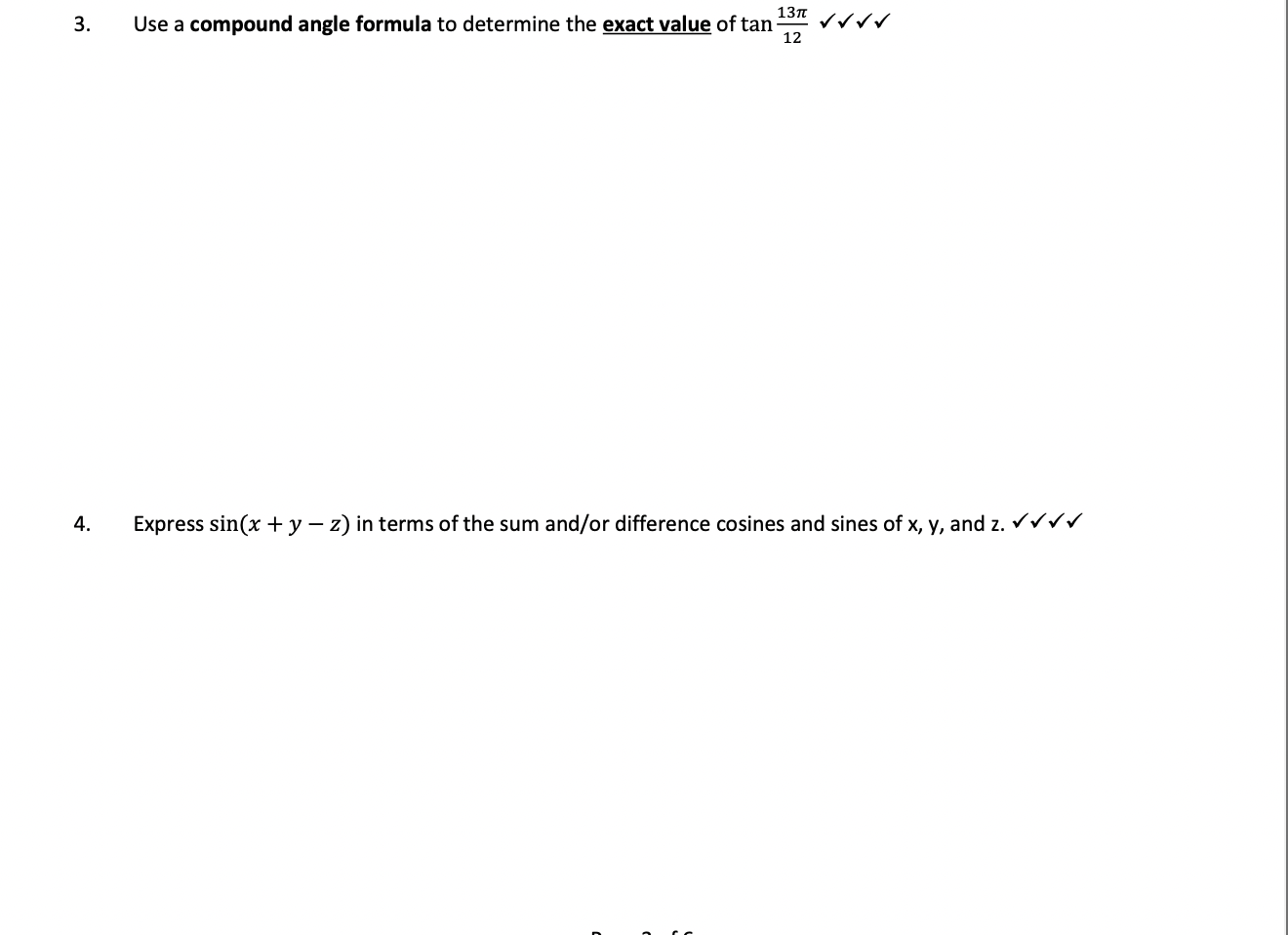 Solved 3. Use a compound angle formula to determine the | Chegg.com