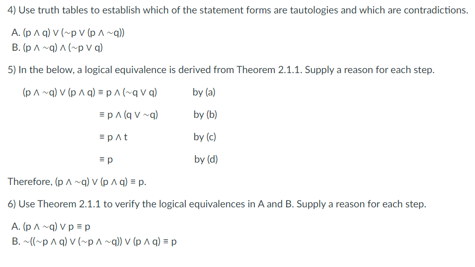 Solved 2) Determine whether the statement forms are | Chegg.com