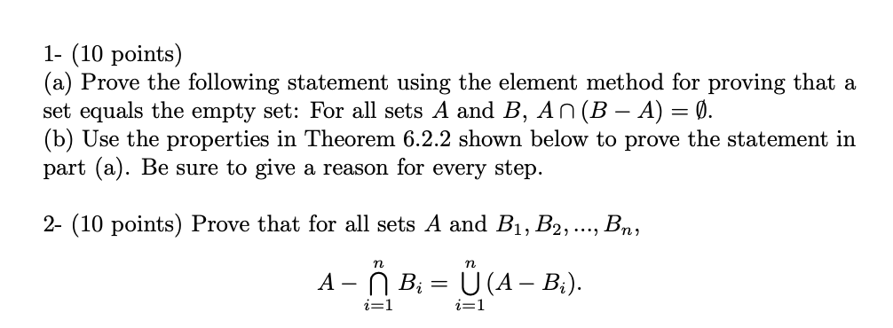 Solved ) 1- (10 points) (a) Prove the following statement | Chegg.com