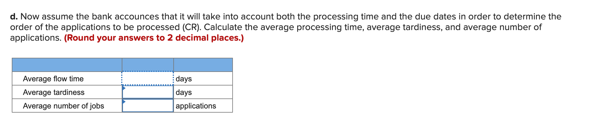 Solved Customer RMUA B с D E F Processing time (days) 8 10 7 | Chegg.com