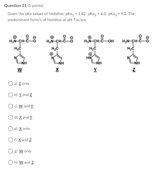 Solved Question 31 (3 points) Given the pka values of | Chegg.com