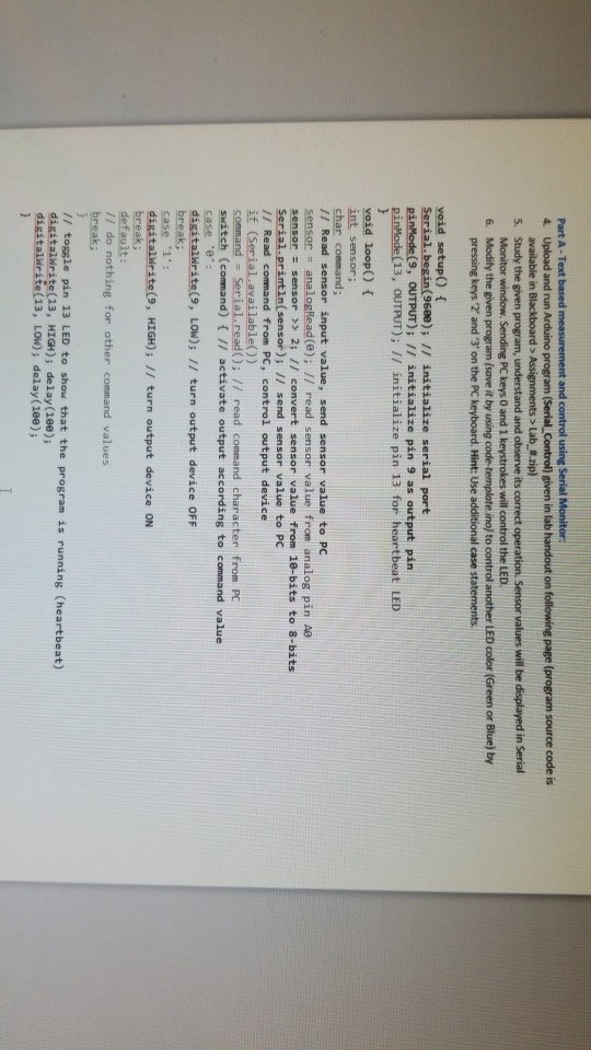 Solved 1.) Connect LDR/ Light Sensors to Arduino analog | Chegg.com