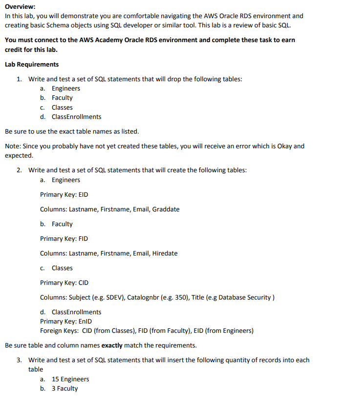 Solved Overview: In this lab, you will demonstrate you are | Chegg.com