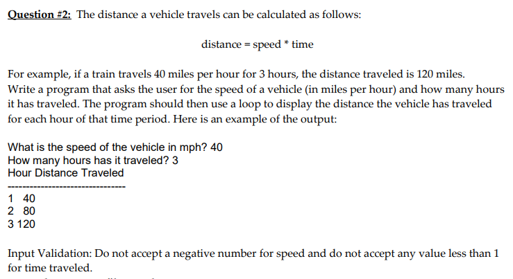 Solved Question #2: The distance a vehicle travels can be | Chegg.com