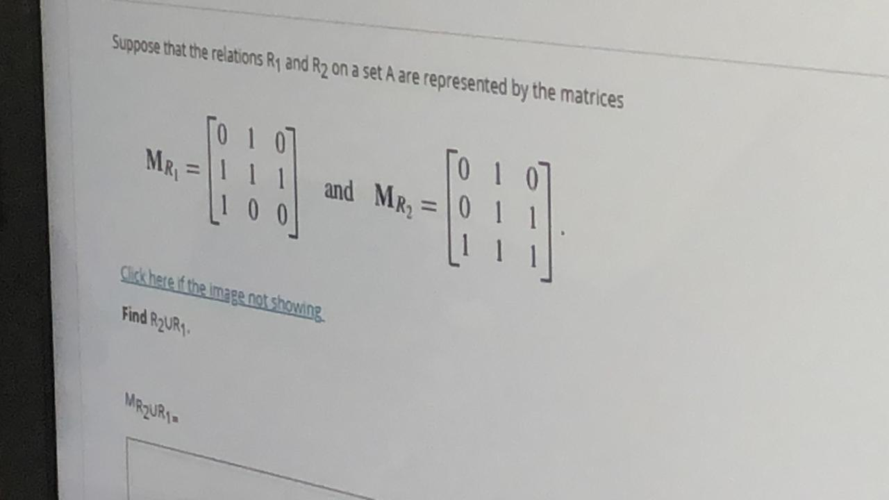 Solved Suppose that the relations R1 and R2 on a set A are | Chegg.com