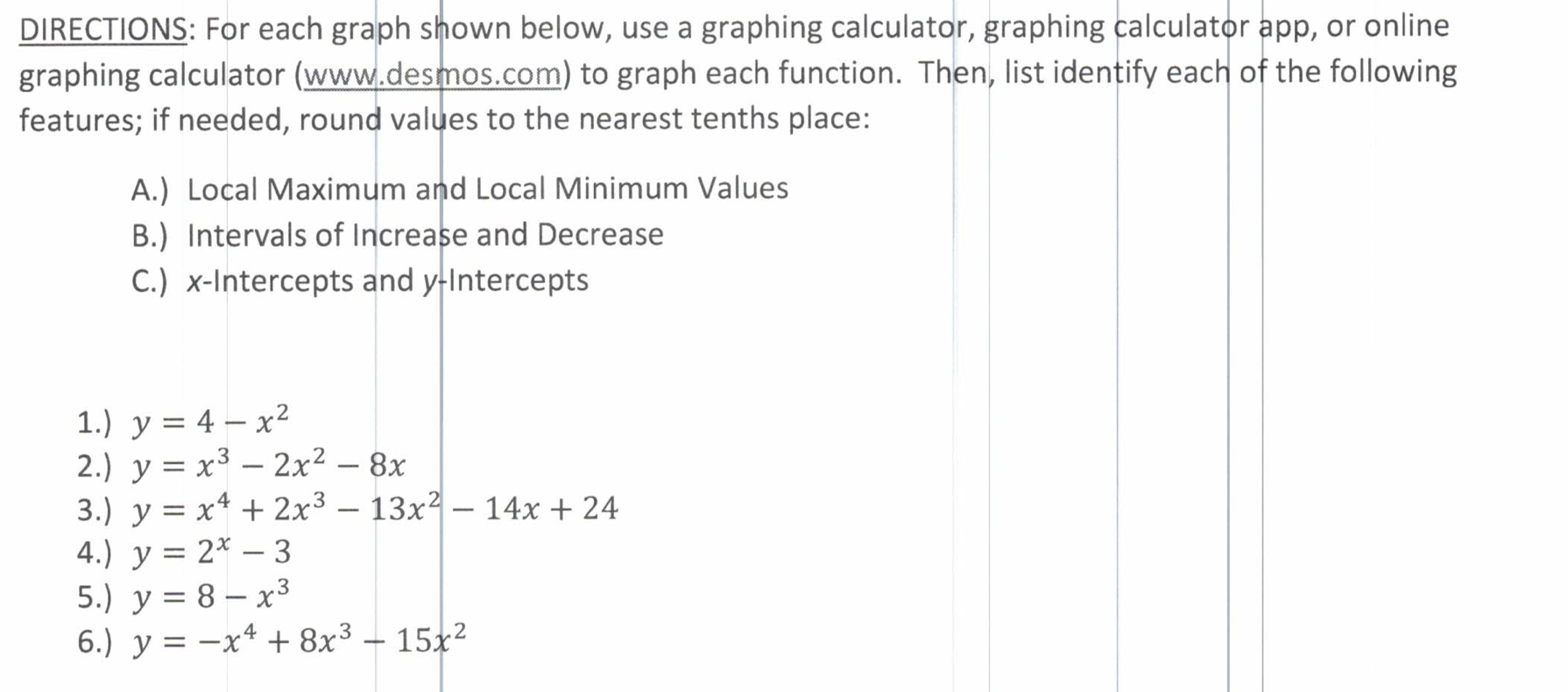 Solved DIRECTIONS: For each graph shown below, use a | Chegg.com