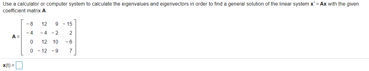Solved Use a calculator or computer system to calculate the | Chegg.com