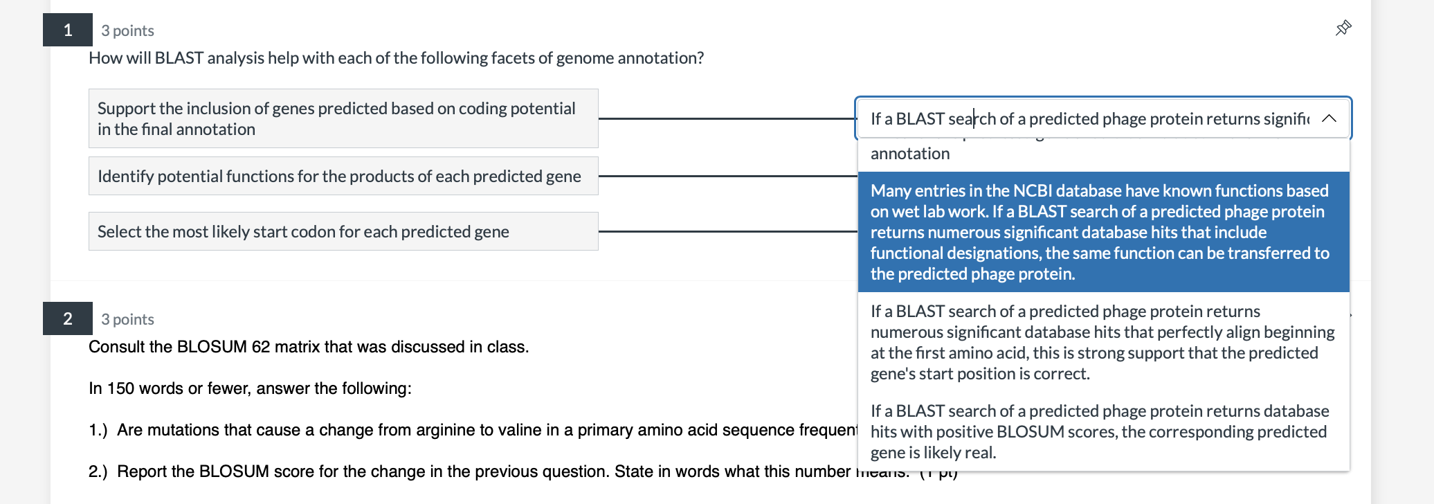 Solved How will BLAST analysis help with each of the | Chegg.com