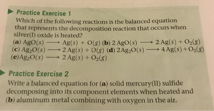 Solved Practice Exercise 1 Which of the following reactions | Chegg.com