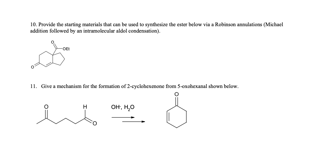 Solved 10. Provide the starting materials that can be used | Chegg.com
