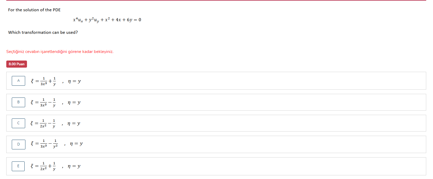 Solved For the solution of the PDE x*u + yºu, +x2 + 4x + 6y | Chegg.com