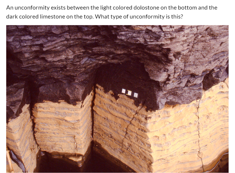 Solved question 1 A) nonconformity B) angular unconformity | Chegg.com