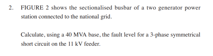 Solved 2. FIGURE 2shows the sectionalised busbar of a two | Chegg.com