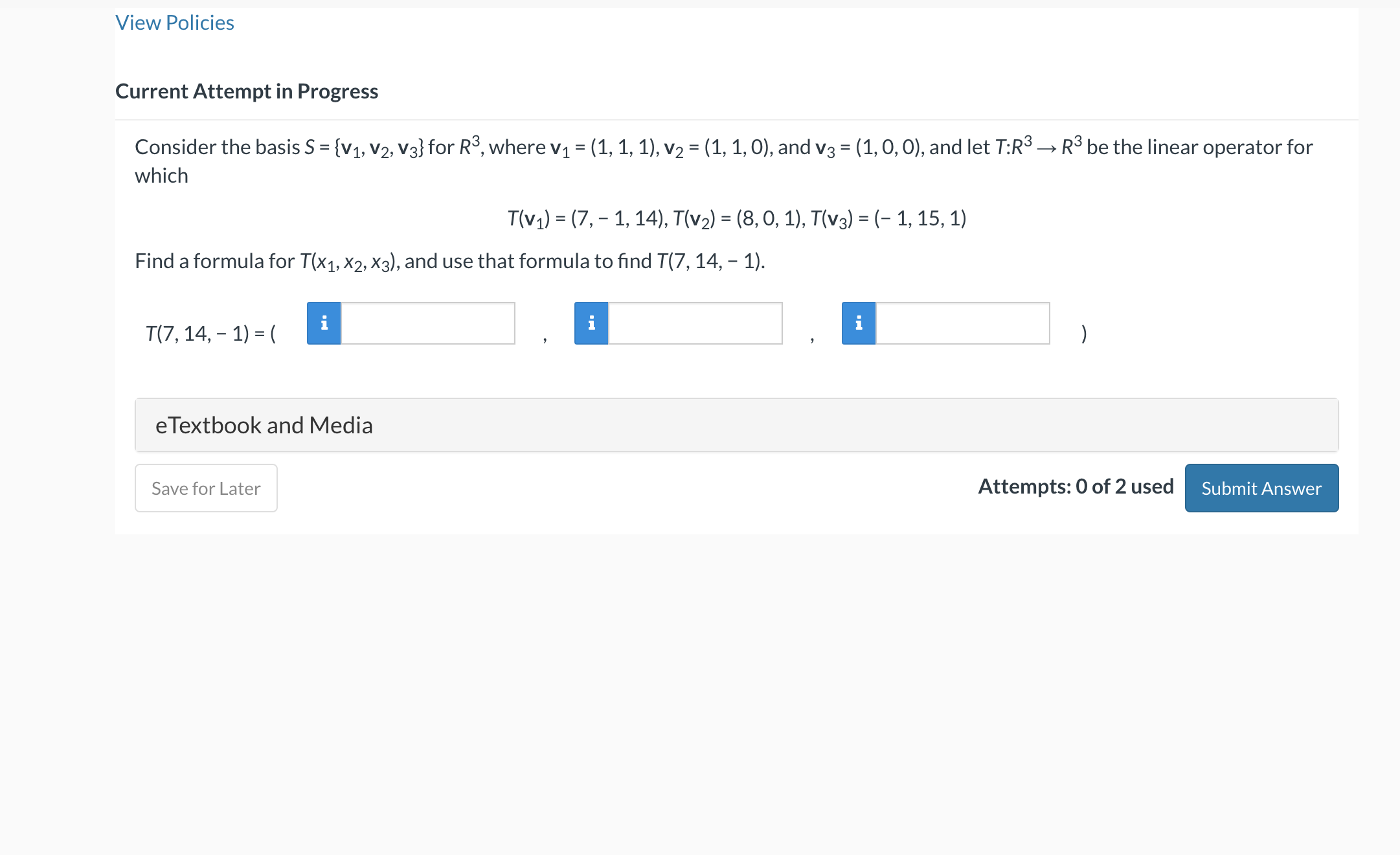 Solved Your Answer Let A=⎣⎡100−2−10340−1⎦⎤ and | Chegg.com