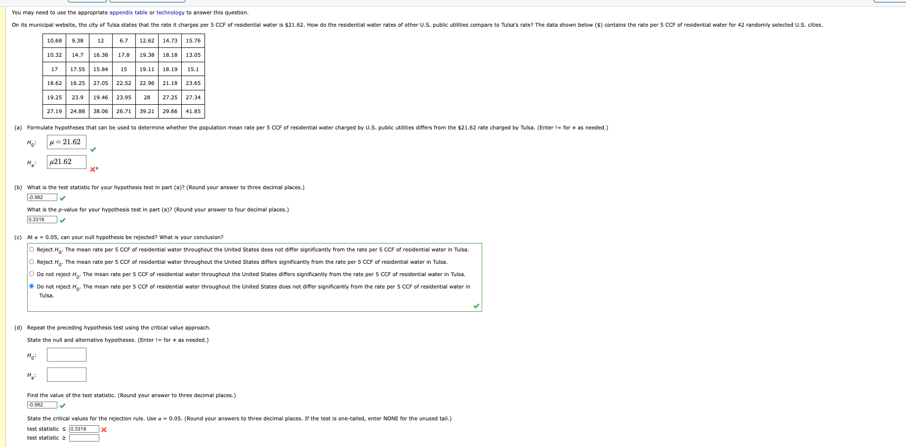 Solved H0:Ha: x4 (b) What is the test statistic for your | Chegg.com