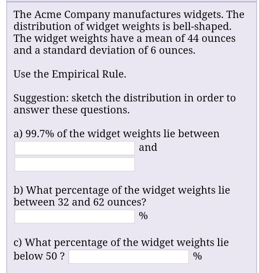 Solved The Acme Company manufactures widgets. The | Chegg.com