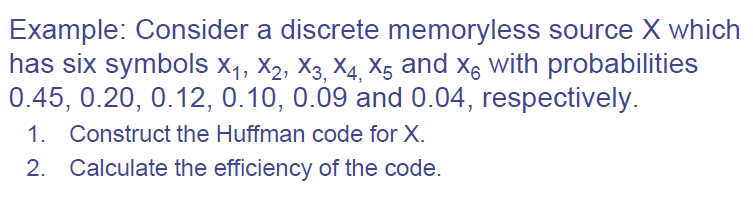 Solved Example Consider A Discrete Memoryless Source X 