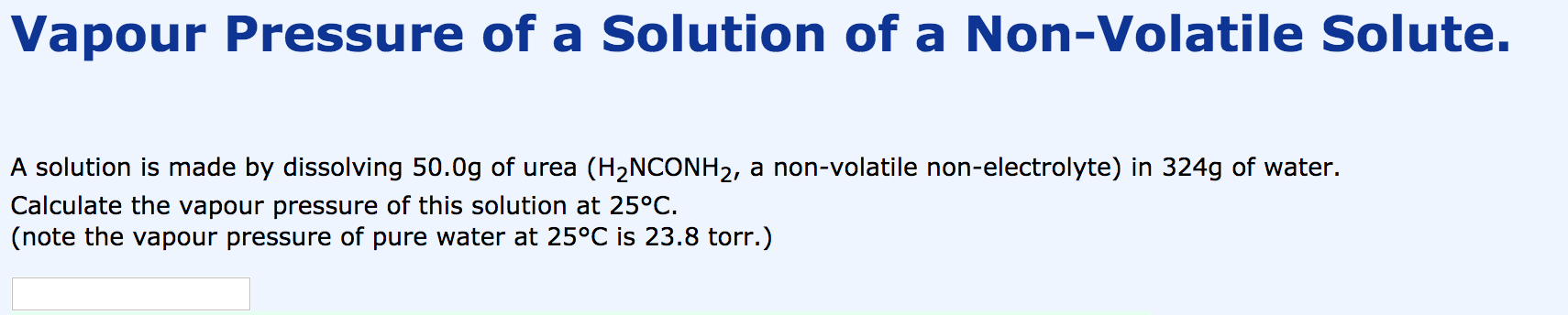 Solved Vapour Pressure of a Solution of a Non-Volatile | Chegg.com
