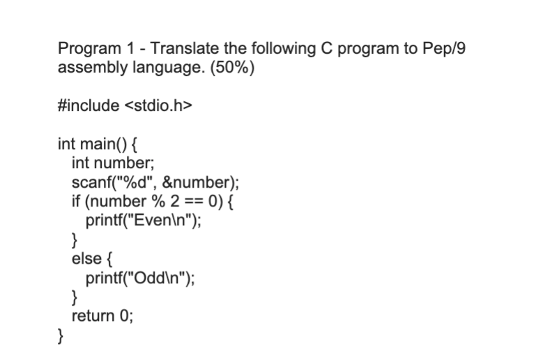 Solved Program 1 Translate The Following C Program To 2135