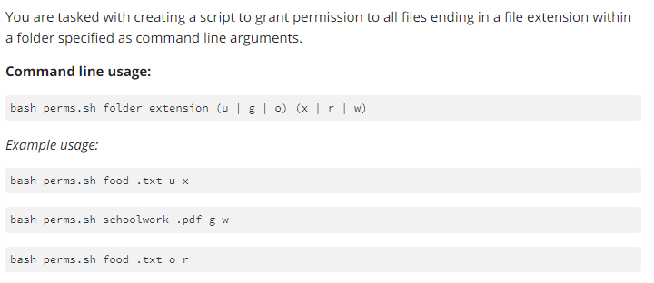 Solved You are tasked with creating a script to grant | Chegg.com