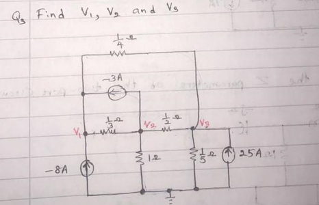 Q3 Find V1,V2 and V3 | Chegg.com