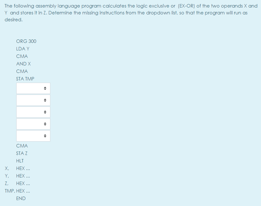 Solved The following assembly language program calculates | Chegg.com