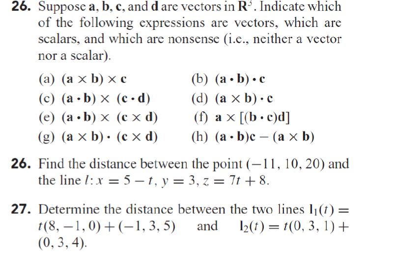 Solved 26. Suppose a, b, c, and d are vectors in R3. | Chegg.com