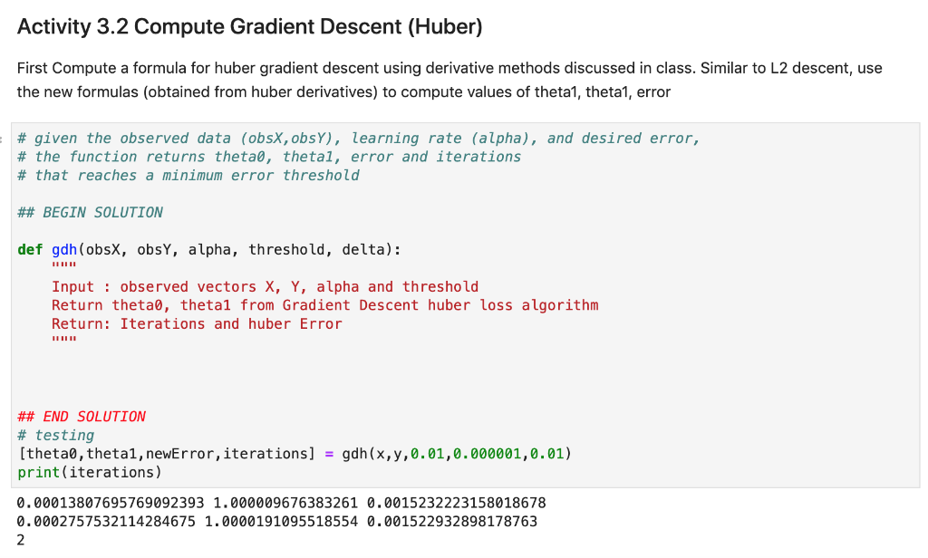 Task 3-Gradient Descent In this task we need to use | Chegg.com