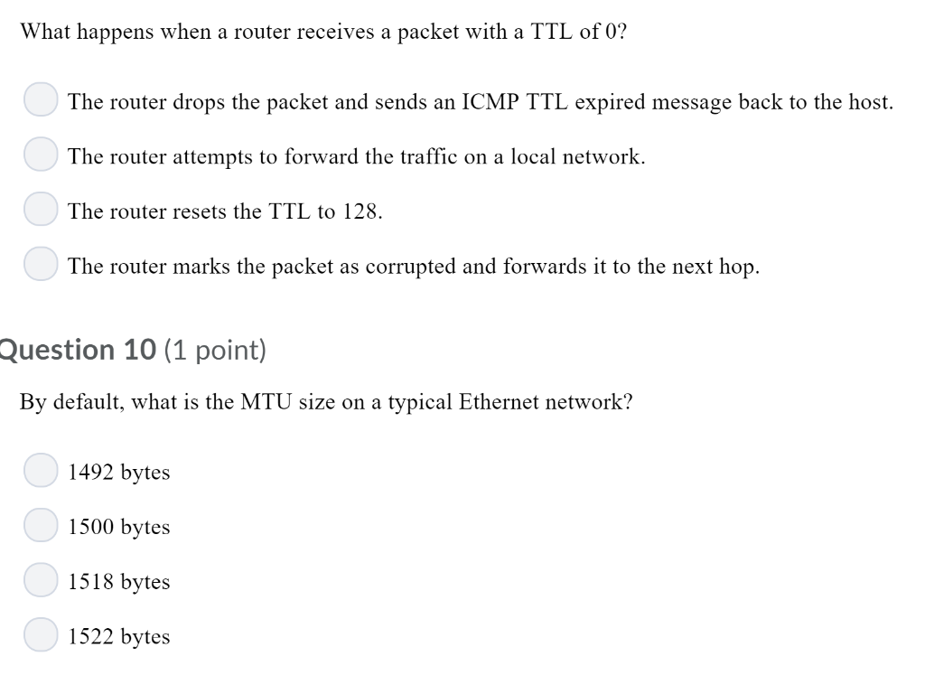 Solved What happens when a router receives a packet with a | Chegg.com